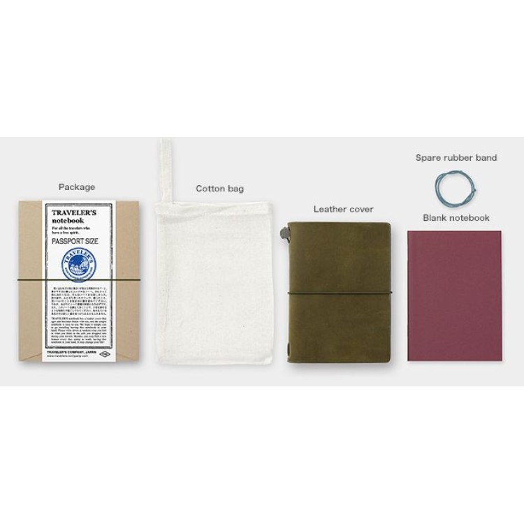 Traveler's Company (Midori) Notebook, Passport Size, Olive